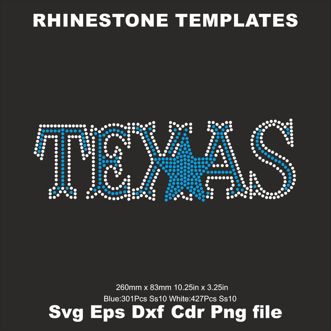 Texas Rhinestone Template,texas Svg Ss10 Rhinestone Template,cheer ...