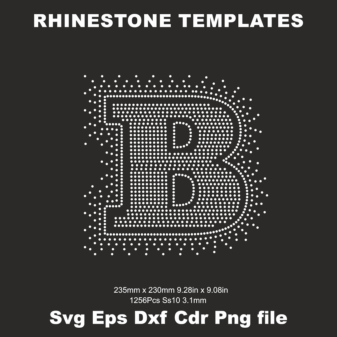 Rhinestone Letter B Template 9inch SS10 SVG Cut File ,alphabet B ...