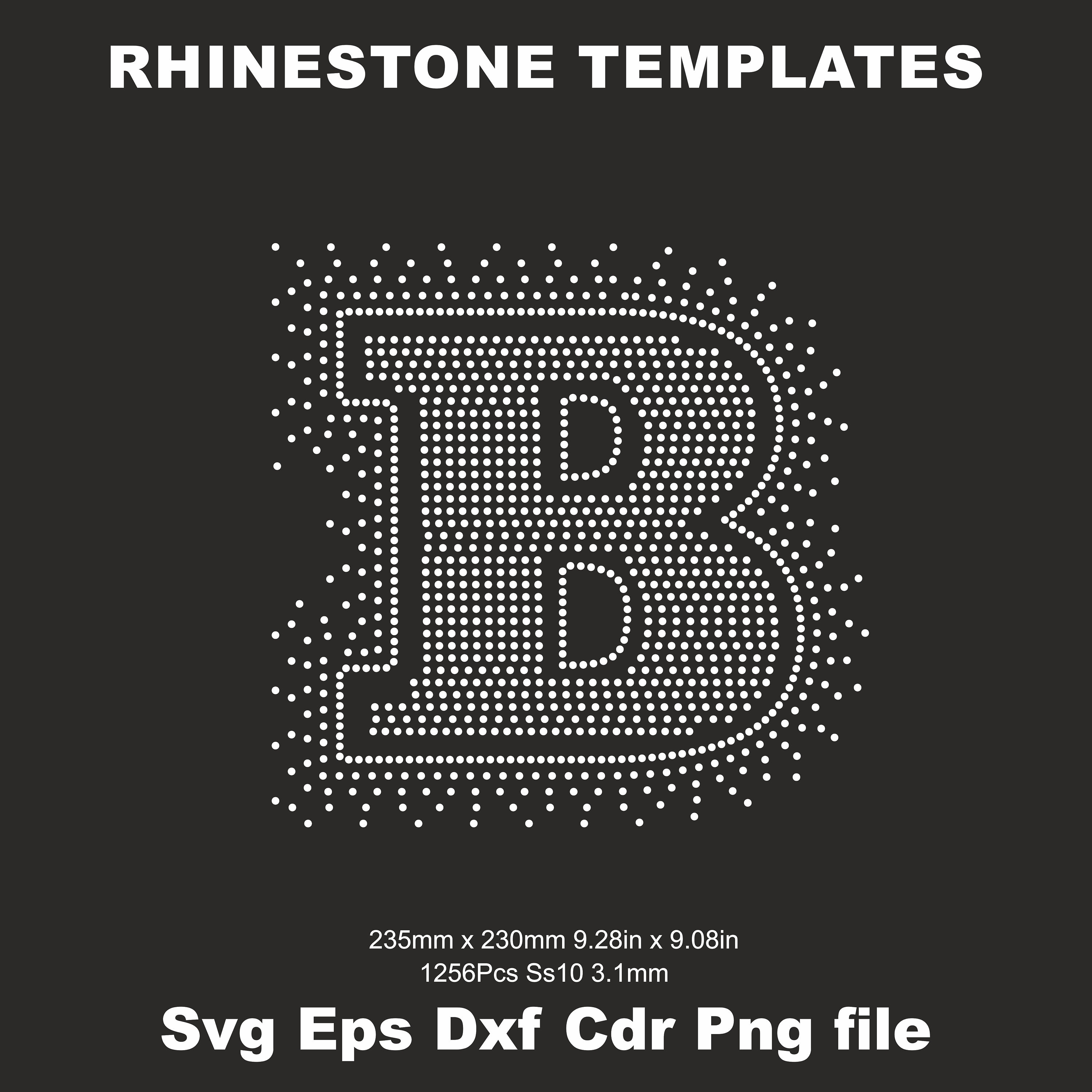 Rhinestone Letter B Template 9inch SS10 SVG Cut File ,alphabet B ...