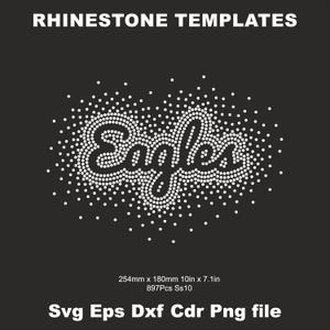 Eagles Scatter Rhinestone Template,svg Eagles Ss10 Rhinestone Template,cheer Eagles Football ...