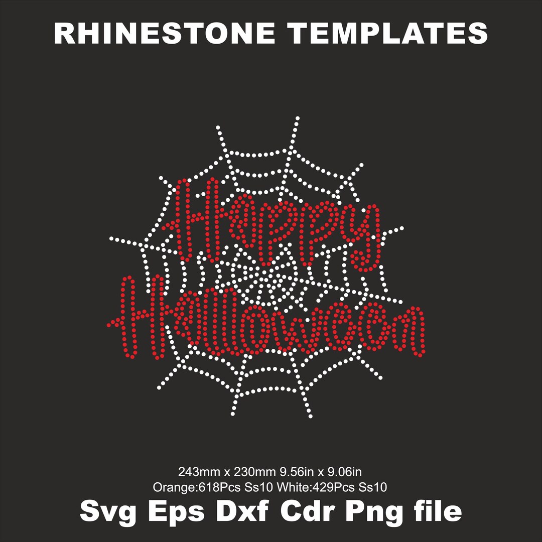 Happy Halloween Rhinestone Templates Svg Ss10,rhinestone Spooky,cricut ...
