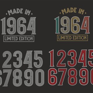 Rhinestone Date Templates Customizable Date of Birth Number Limited ...