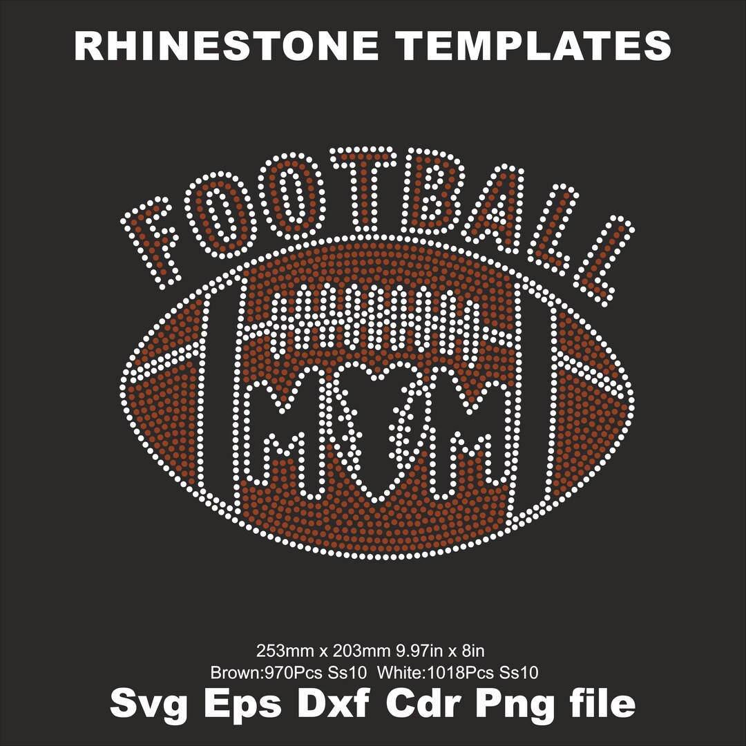 Football Mom Rhinestone Template SVG Ss10,football Mom Shirt Svg ...