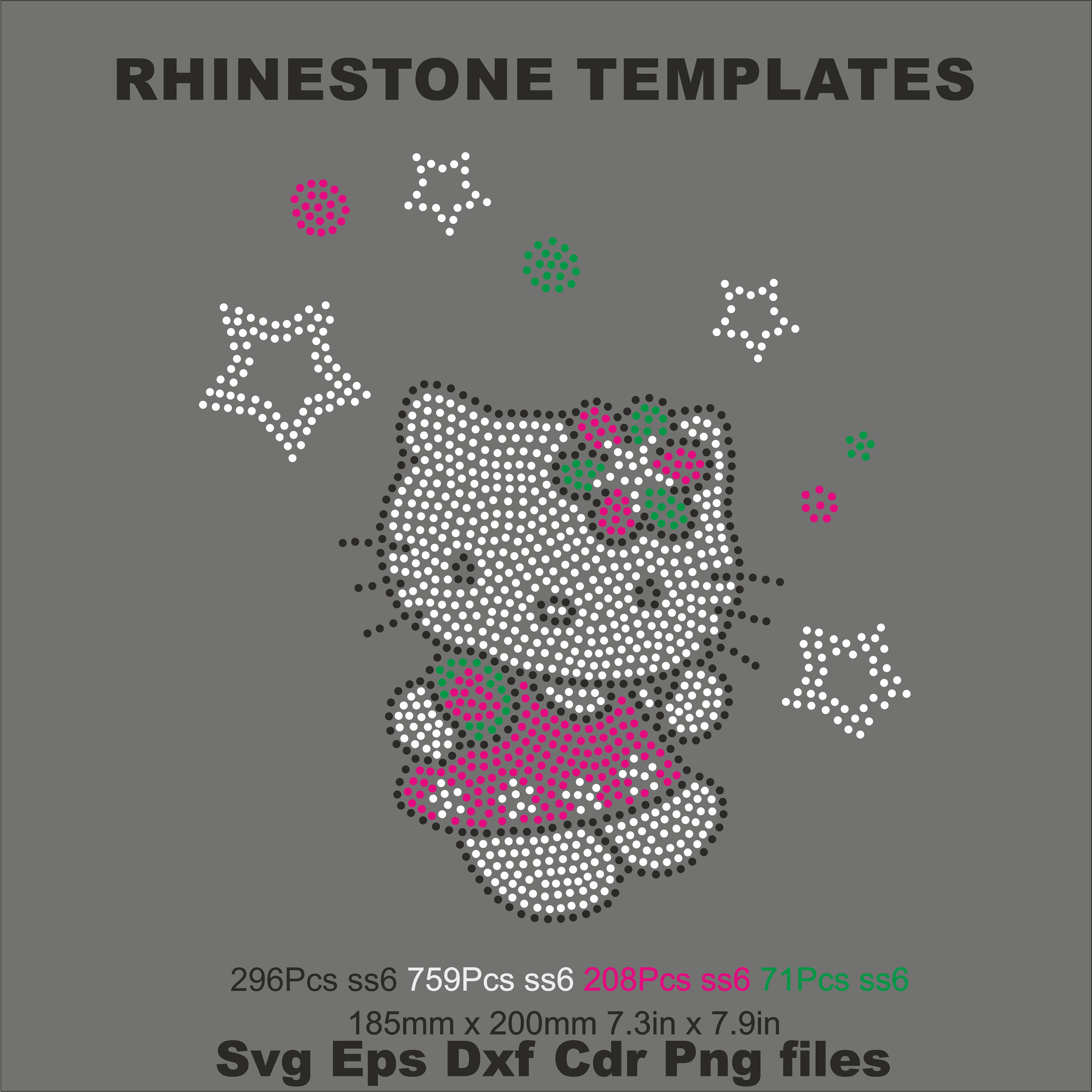 Rhinestone Template Kitty Kawai Cat Cartoon Anime Ss6 - Etsy