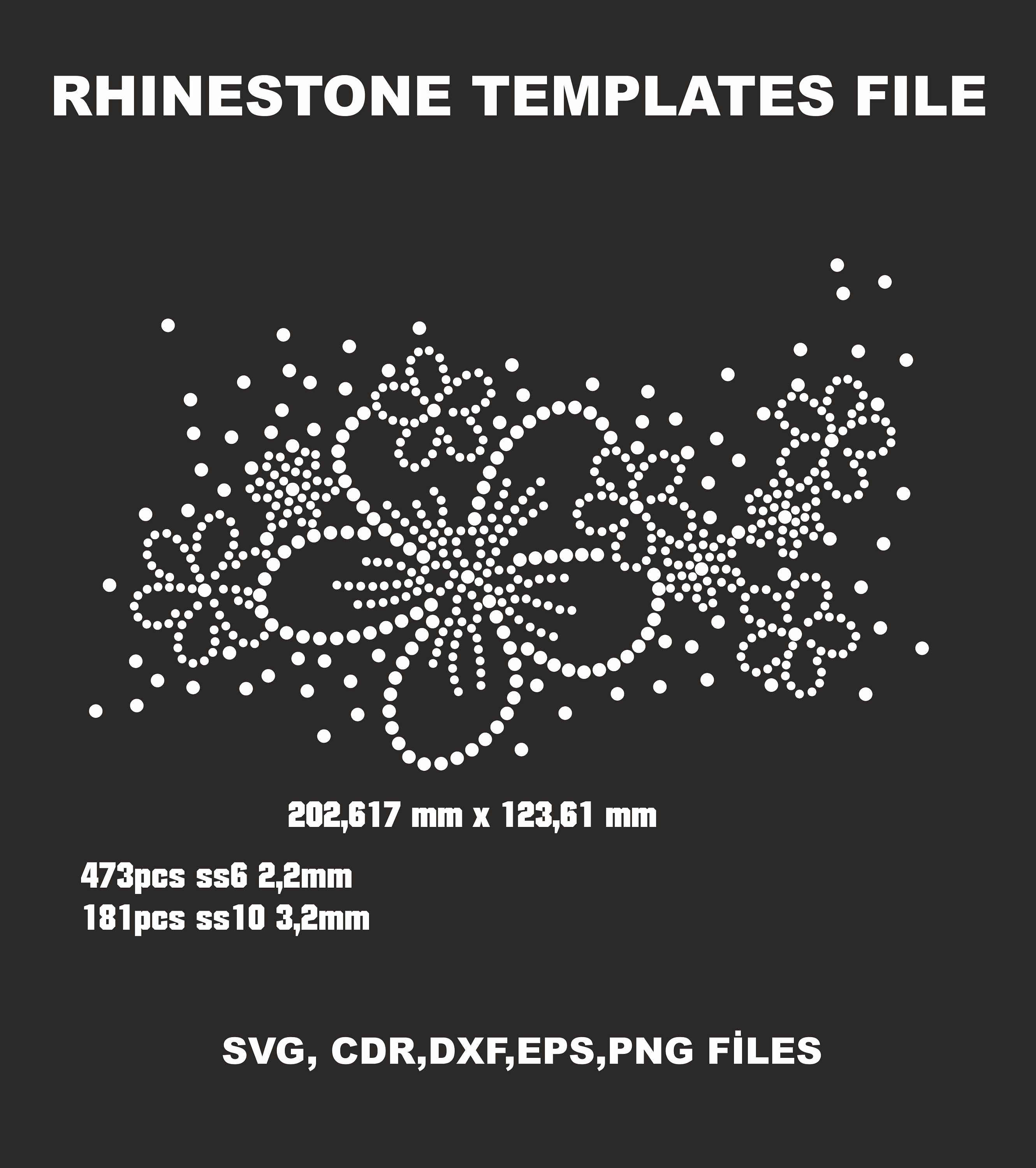 Rhinestone 2 Set Flowers Templates ss10 Hotfix Design - Etsy