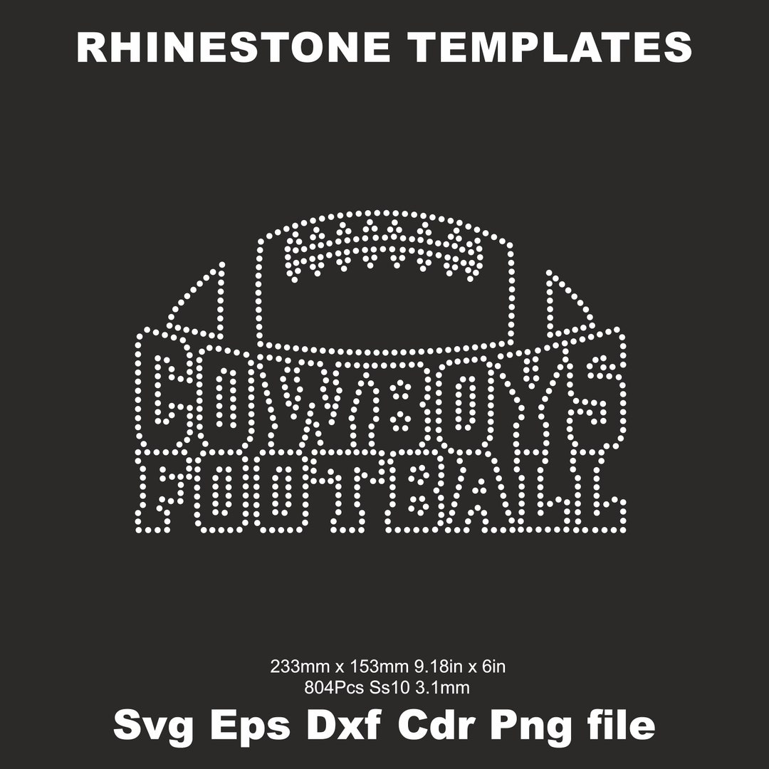 Cowboys Football Rhinestone Template SVG Ss10, Cowboys Iron on Transfer ...