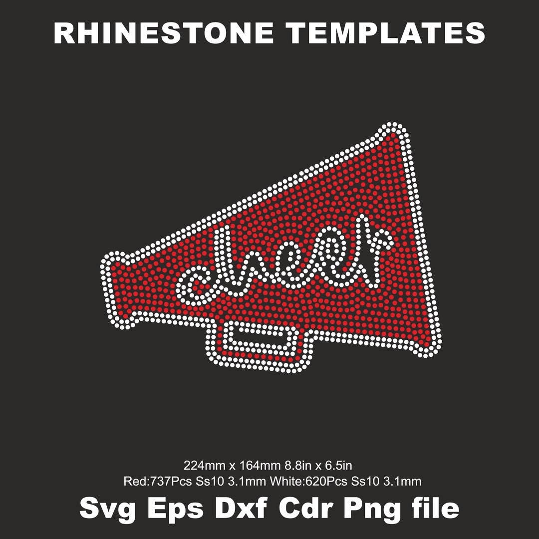 Cheer Rhinestone Template SVG Ss10,cheer Megapgone Svg,cheerleader ...