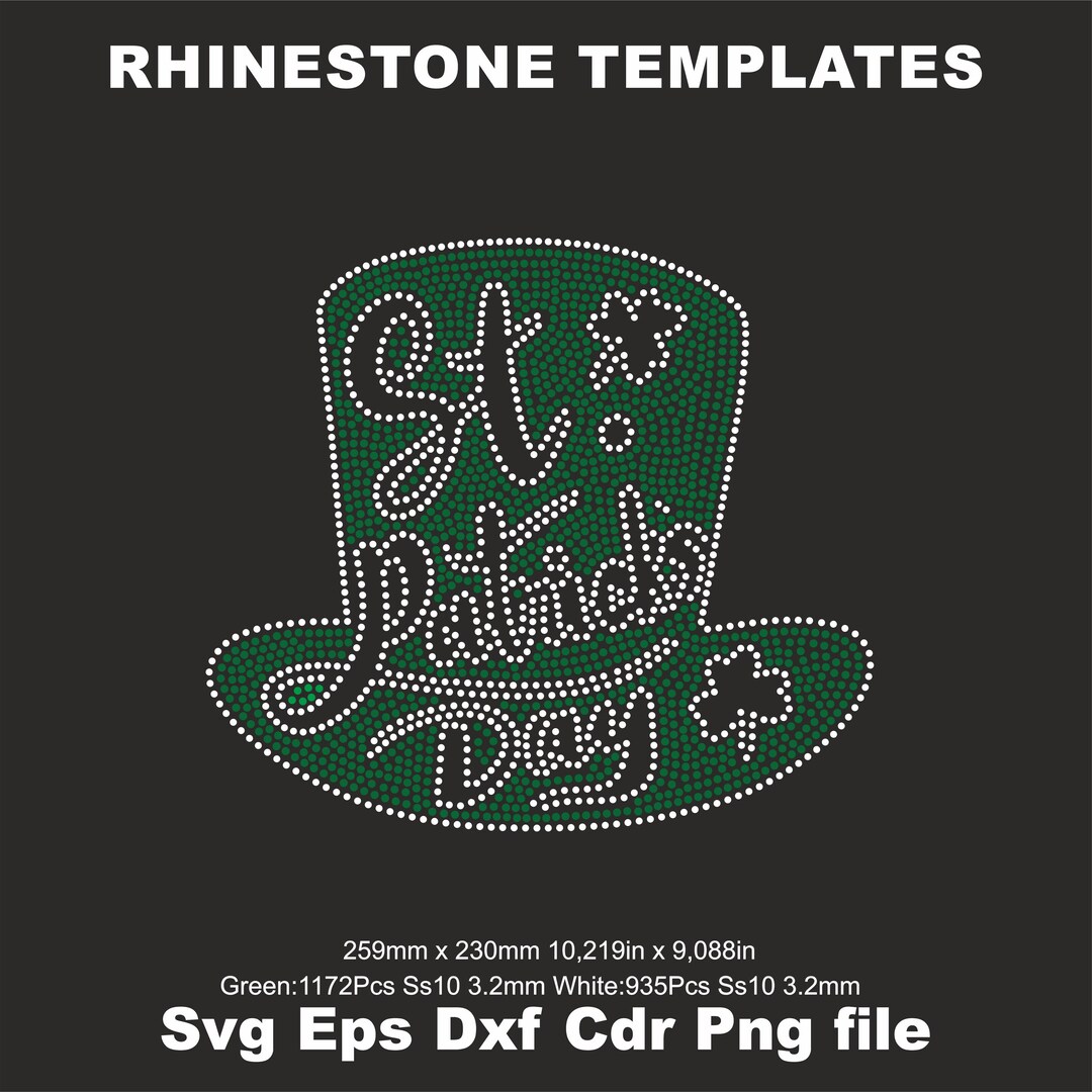 St Patrick S Day Rhinestone Svg Template Ss10, Saint-patrick’s Day ...