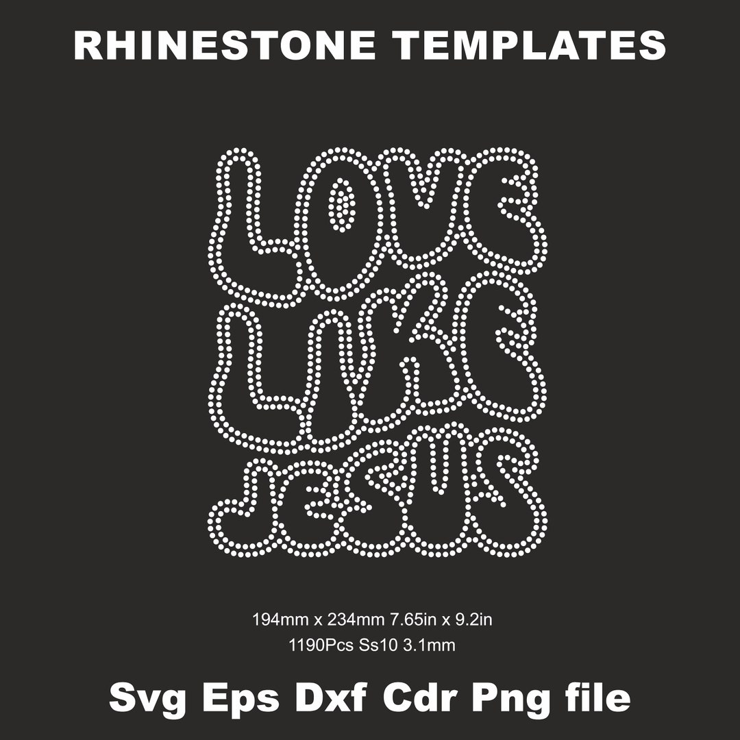 Love Like Jesus Rhinestone Template Starburst Faith Scatter ,faith ...