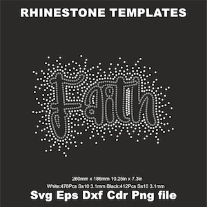 Faith Rhinestone Template Ss10 Svg Starburst Faith Scatter ,faith Iron ...