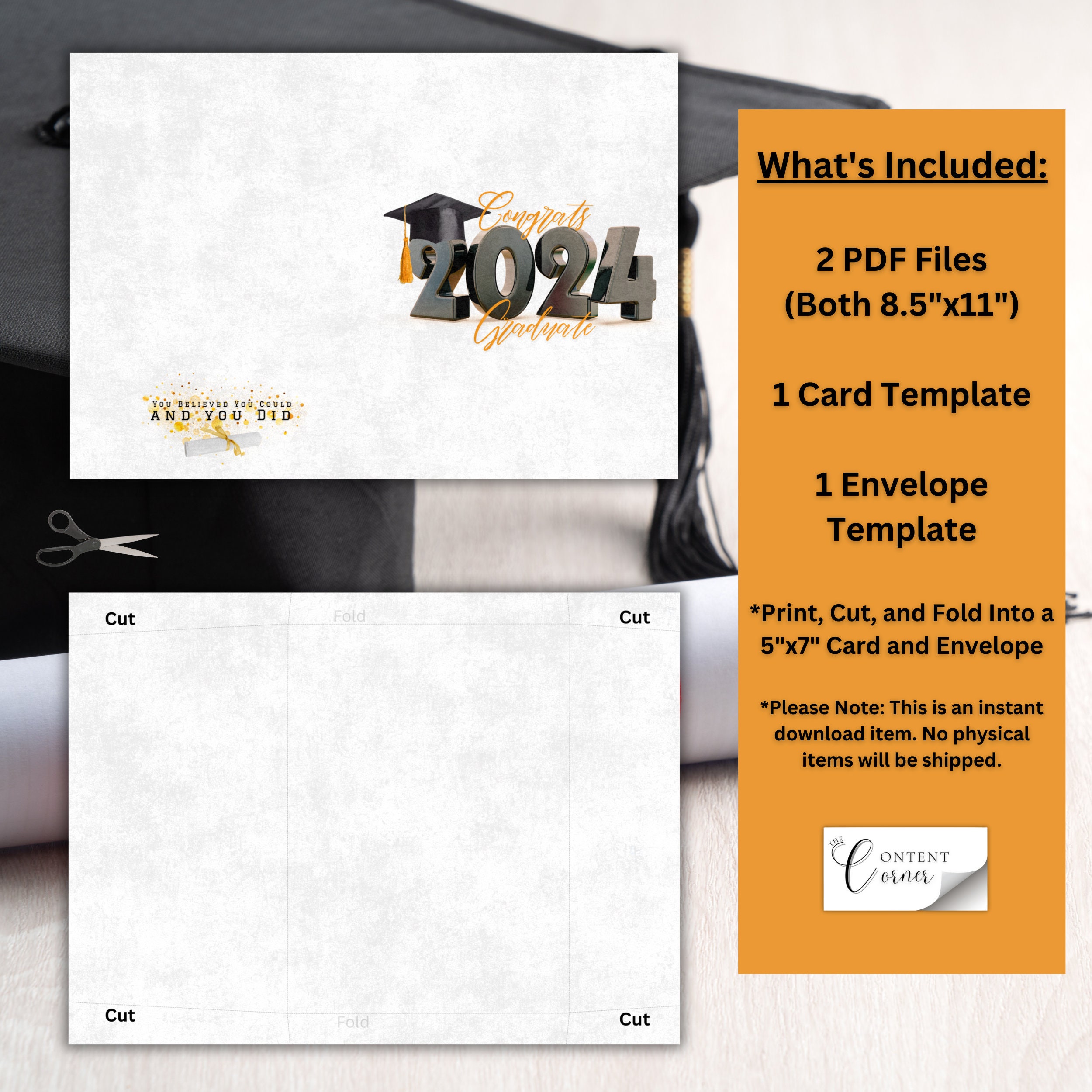 Printable 2024 Graduation Card Congrats Graduate Card Instant Download ...