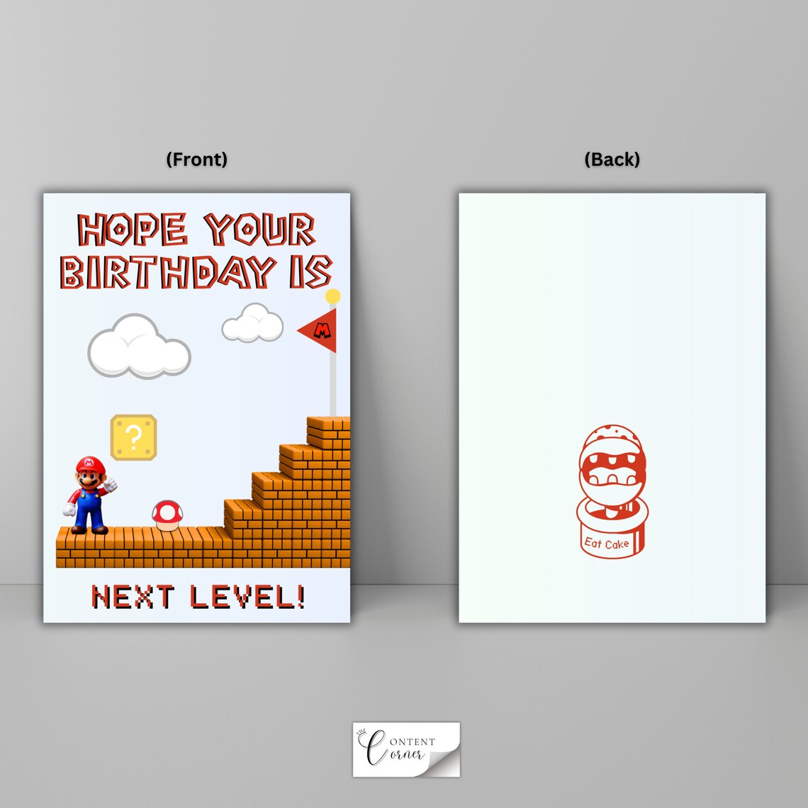 Mario Birthday Card & Envelope, Instant Download - Etsy