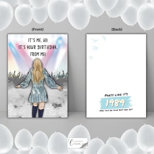Printable Taylor Swift Birthday Card With Envelope, Instant Download - Etsy