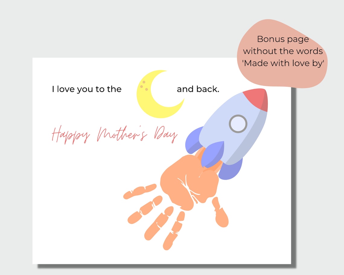 Mother's Day Handprint Art, Printable Gift, Digital PDF, Baby Toddler ...