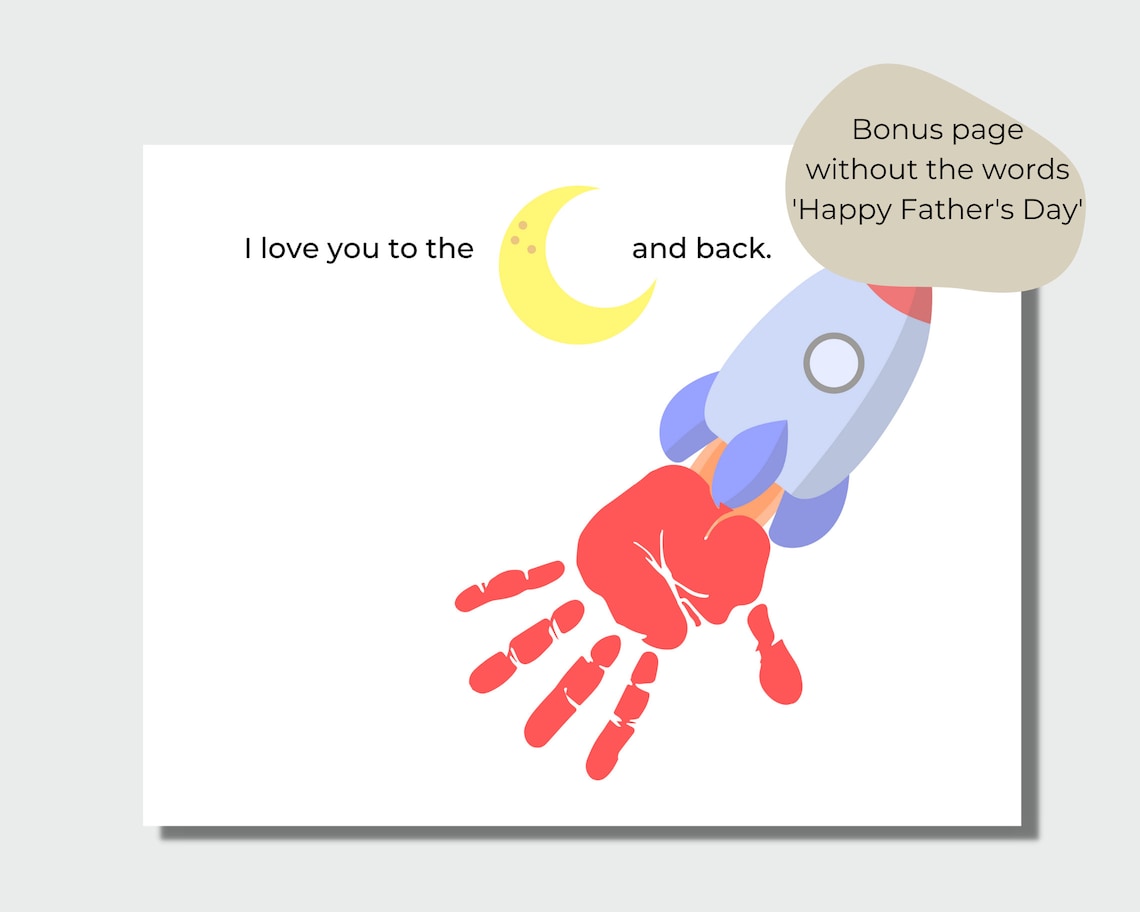 Father's Day Handprint Art, Printable Gift for Dad, Digital Print, Baby ...