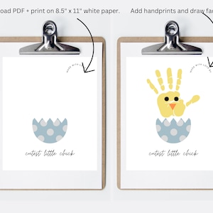 Easter Handprint Art, Printable Gift, Digital Print, Baby Toddler Kid ...