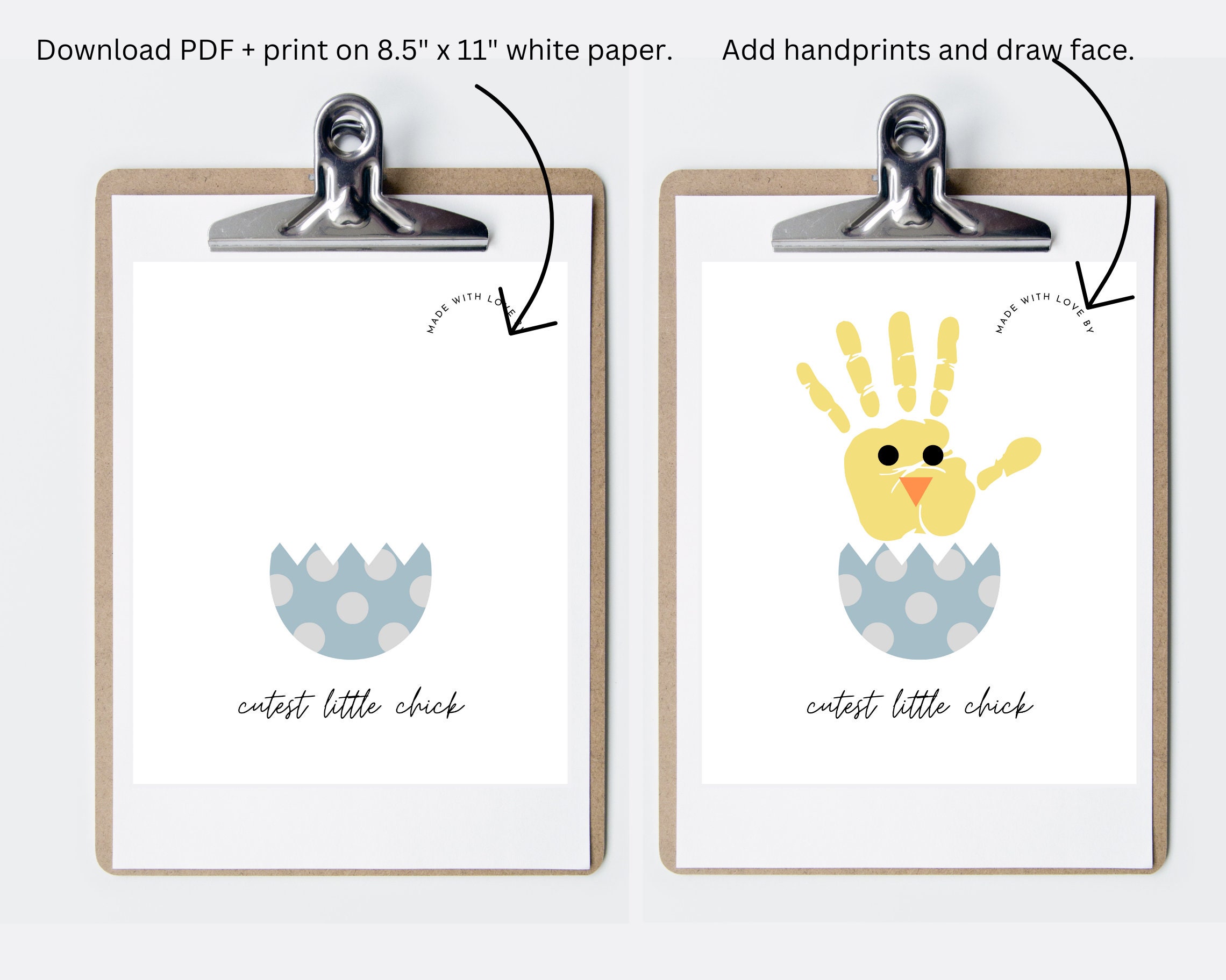 Easter Handprint Art, Printable Gift, Digital Print, Baby Toddler Kid ...