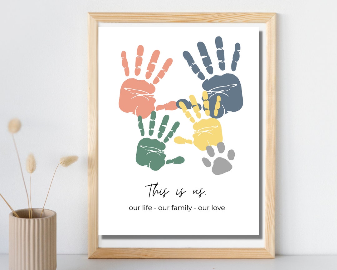 Family Handprint Art, Craft, Printable Decor Art, Digital Print, Family ...