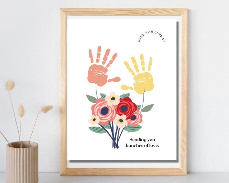 Flower Handprint Art Printable Gift Digital Print Baby - Etsy