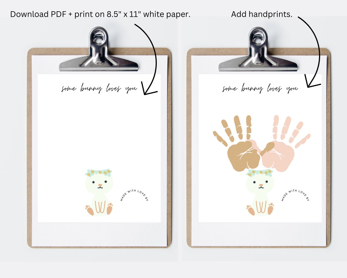 Easter Handprint Art, Printable Gift, Digital Print, Baby Toddler Kid ...