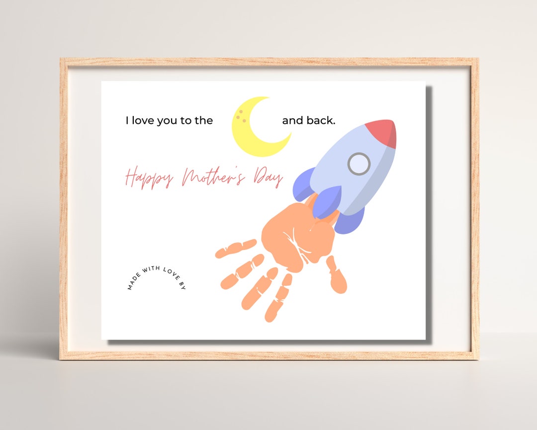 Mother's Day Handprint Art, Printable Gift, Digital PDF, Baby Toddler ...
