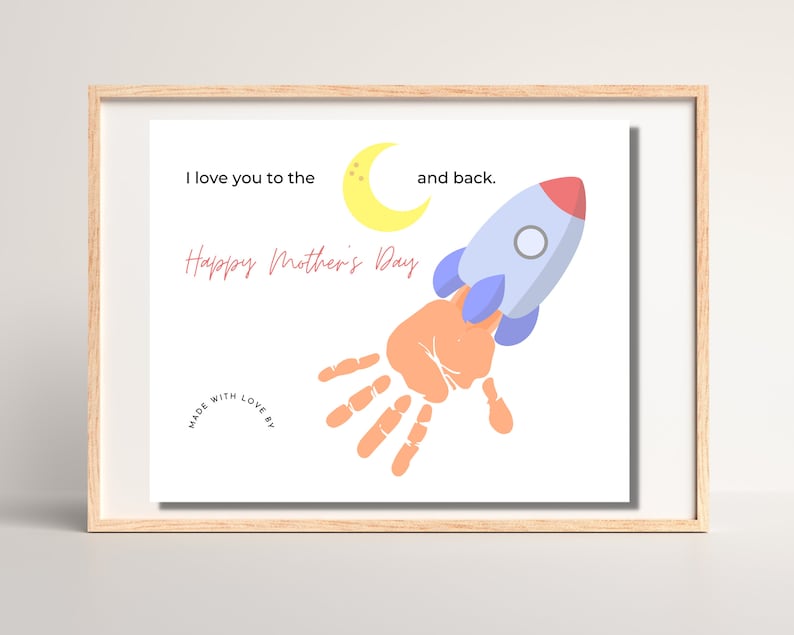 Mother's Day Handprint Art, Printable Gift, Digital PDF, Baby Toddler ...