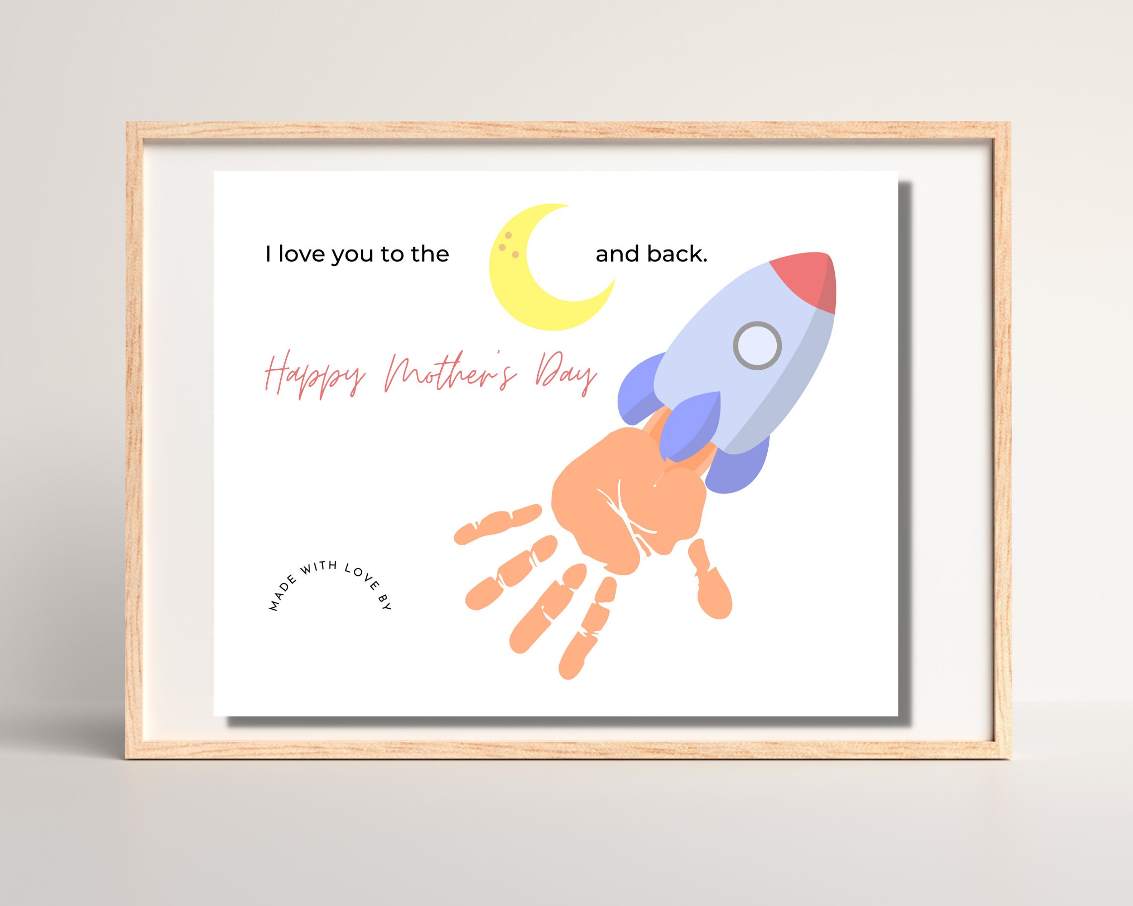 Mother's Day Handprint Art, Printable Gift, Digital PDF, Baby Toddler ...
