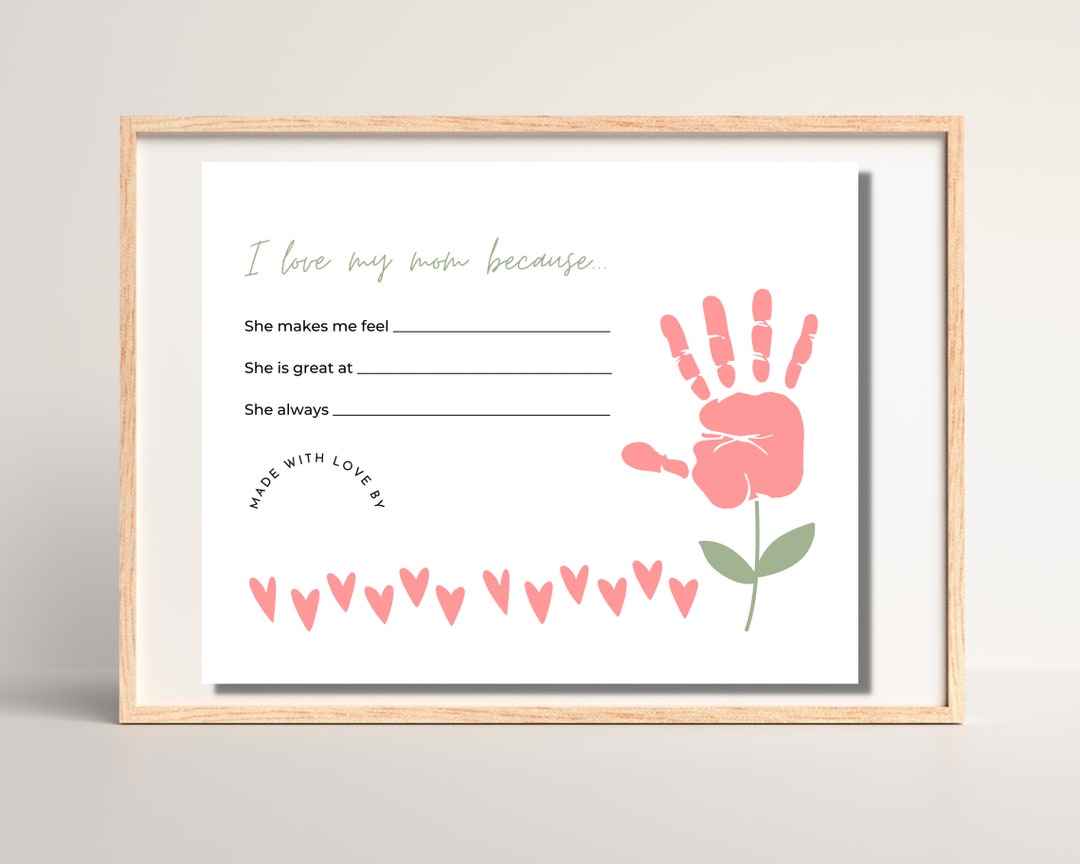 Mother's Day Handprint Art, Printable Gift, Digital PDF, Baby Toddler ...