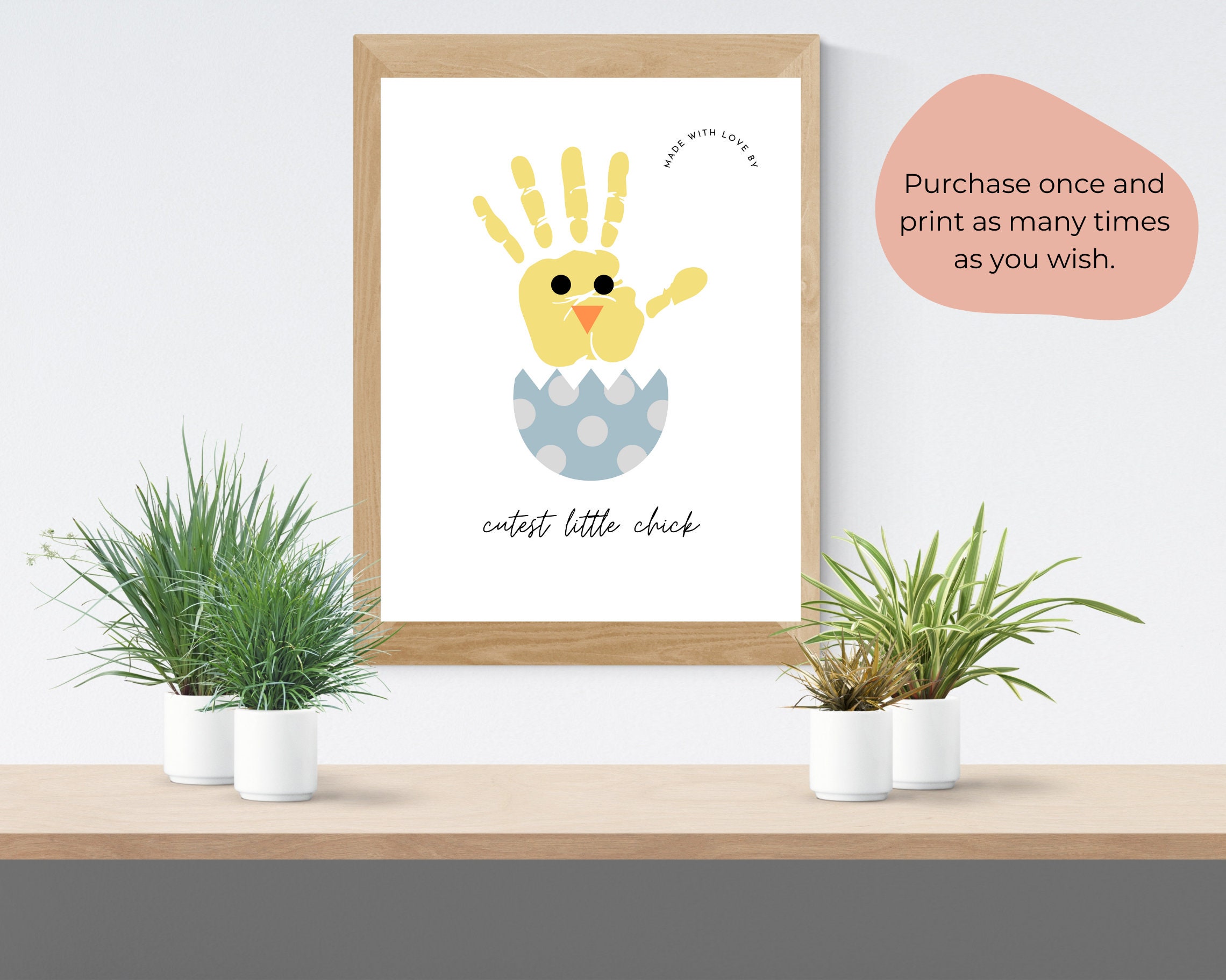 Easter Handprint Art, Printable Gift, Digital Print, Baby Toddler Kid ...