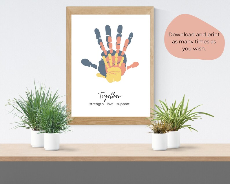 Family Handprint Art, Craft, Printable Decor Art, Digital Print, Family ...