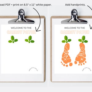 Easter Footprint Art, Carrot Patch, Printable, Digital Print, Baby ...