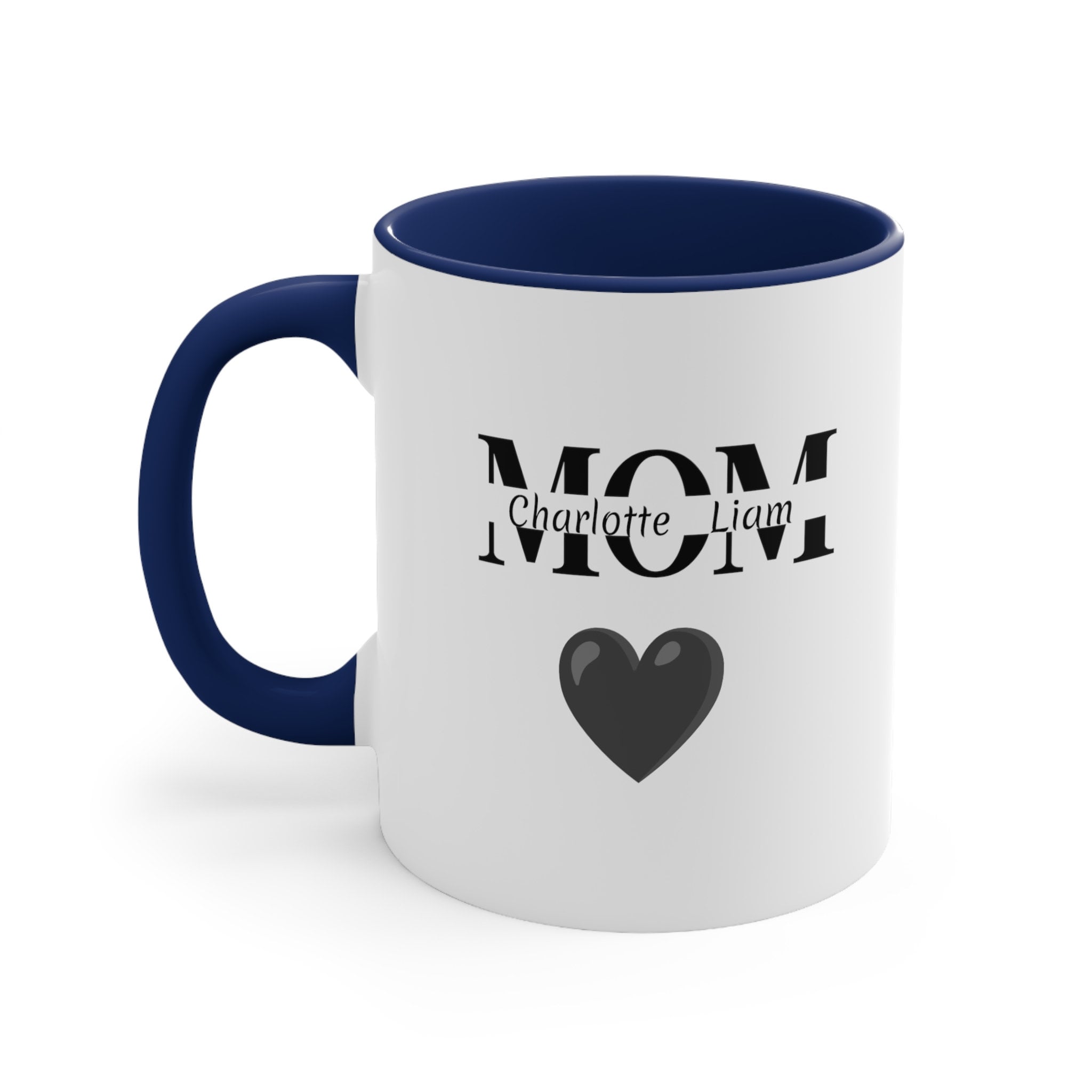 Personalized Mom Mug | Custom Name, Heart Design - Etsy