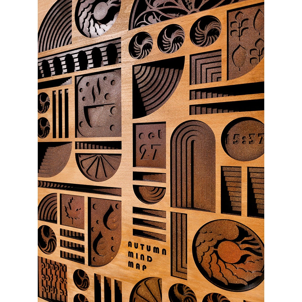 AUTUMN MIND MAP 95x70cm Wooden Wall Art - Etsy