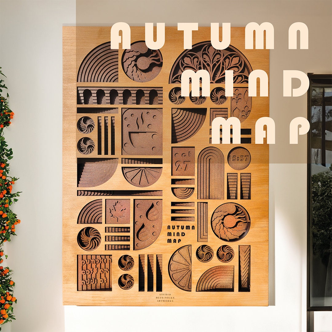AUTUMN MIND MAP ~ 95x70cm Wooden Wall Art - Etsy