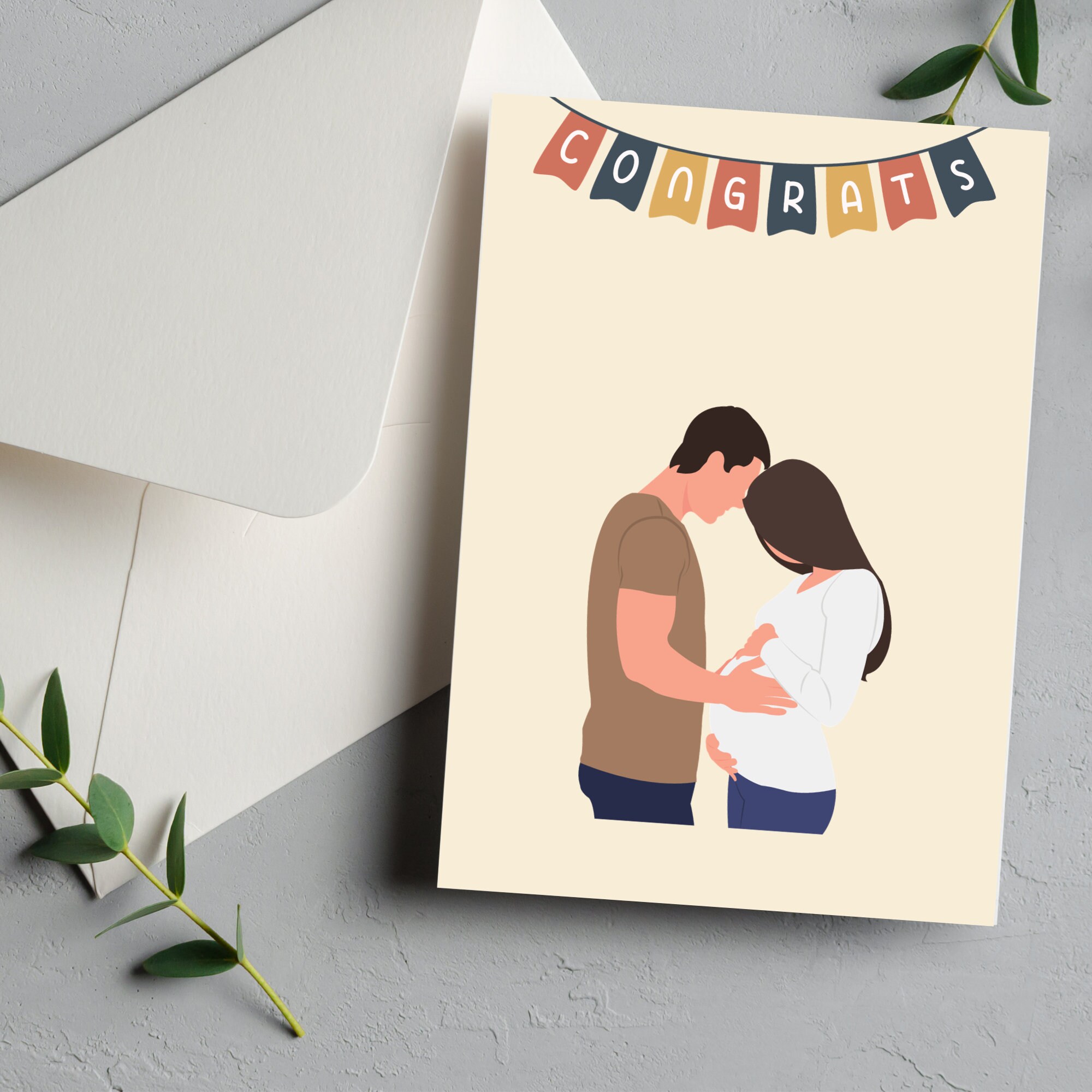 Baby Shower Card Pregnant Card Expecting Card Mom to Be Parents to Be ...