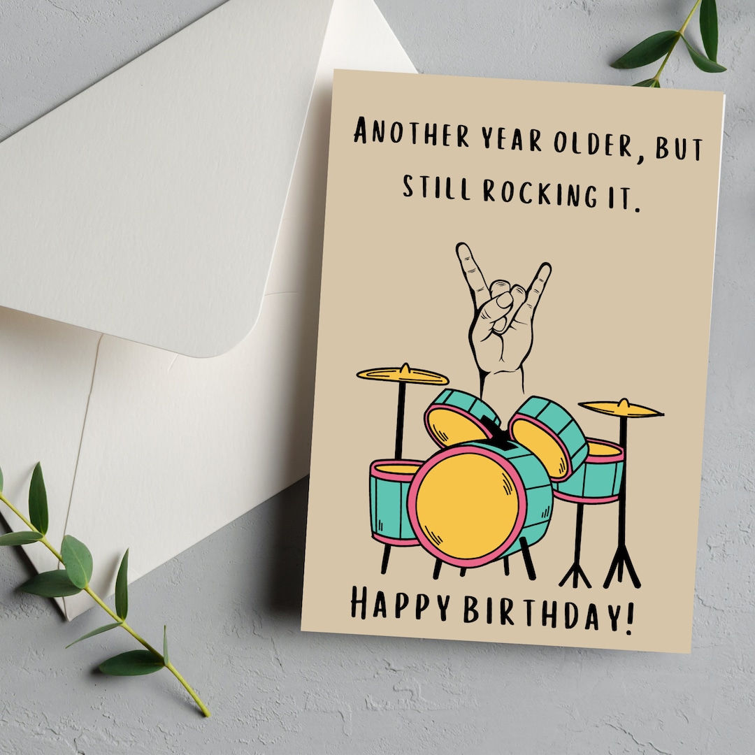 Birthday Card Still Rocking Birthday Card Music Birthday Card Funny ...