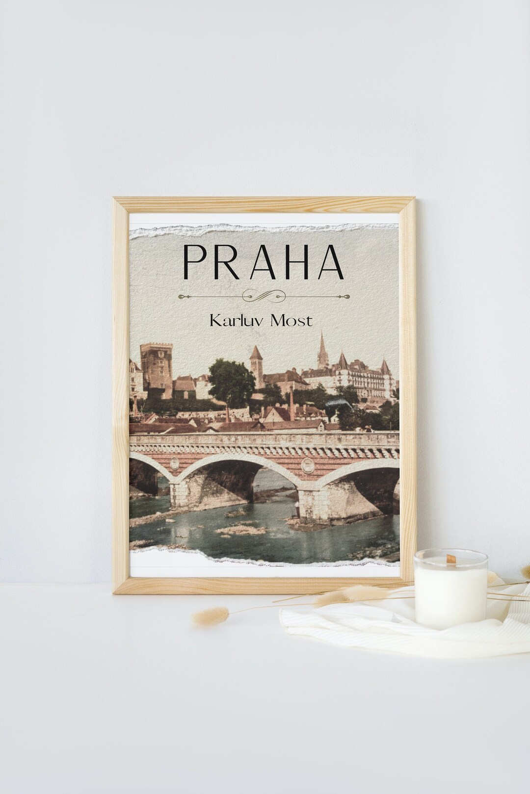 Vintage Prague Poster | Charles Bridge | Digital Download | Home Decor ...