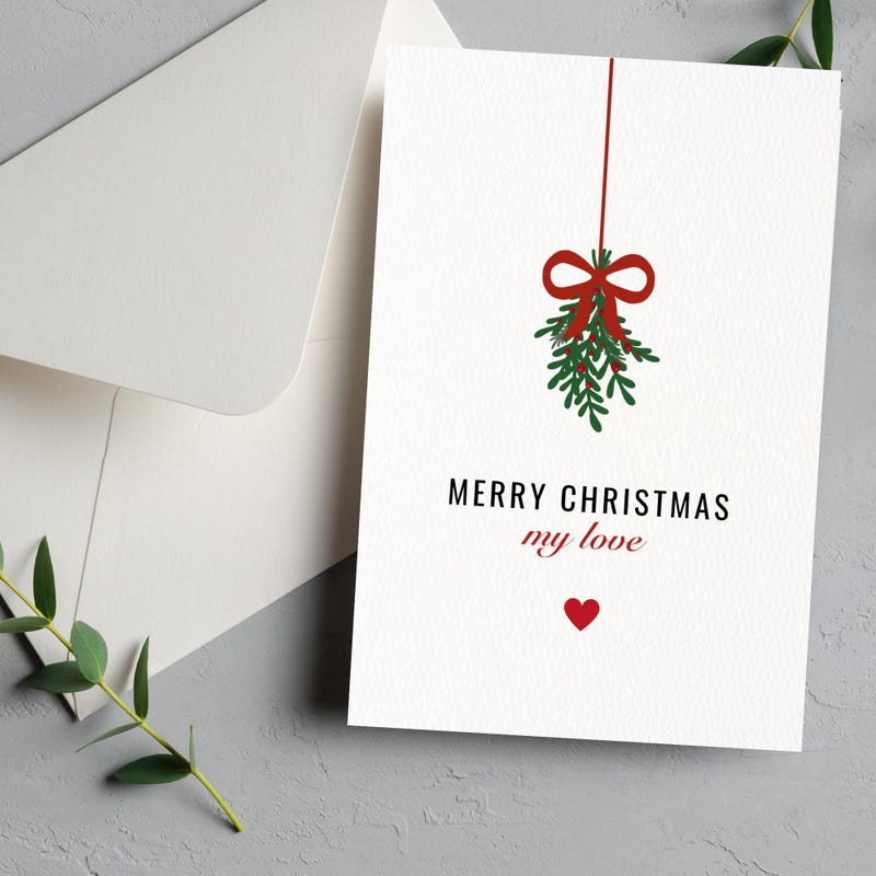 Love Christmas Card - Etsy