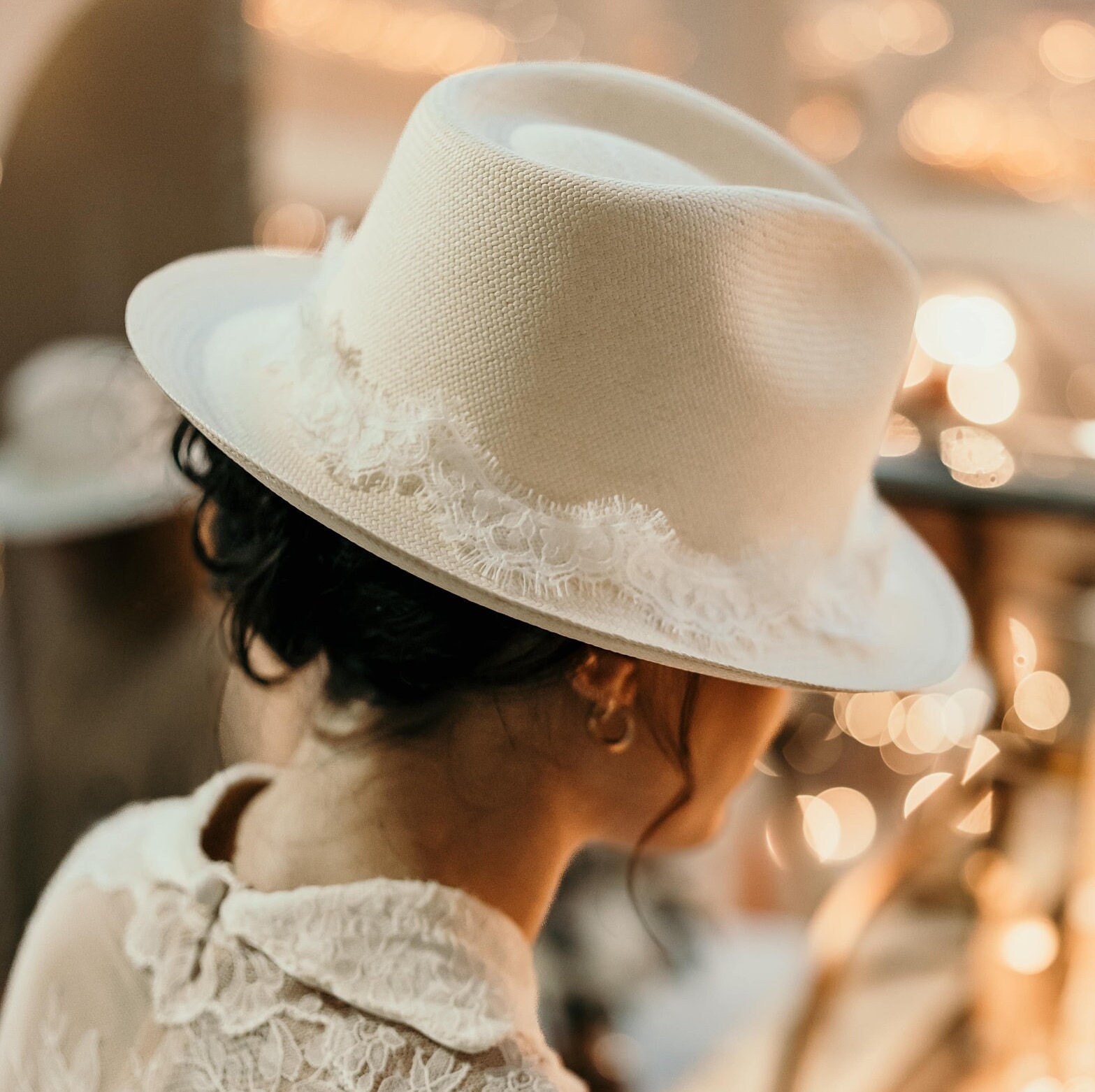 Bridal Hat With Lace Braid, Bridal Panama, Authentic Wedding Panama, Bridal Panama Hat, Lace ...