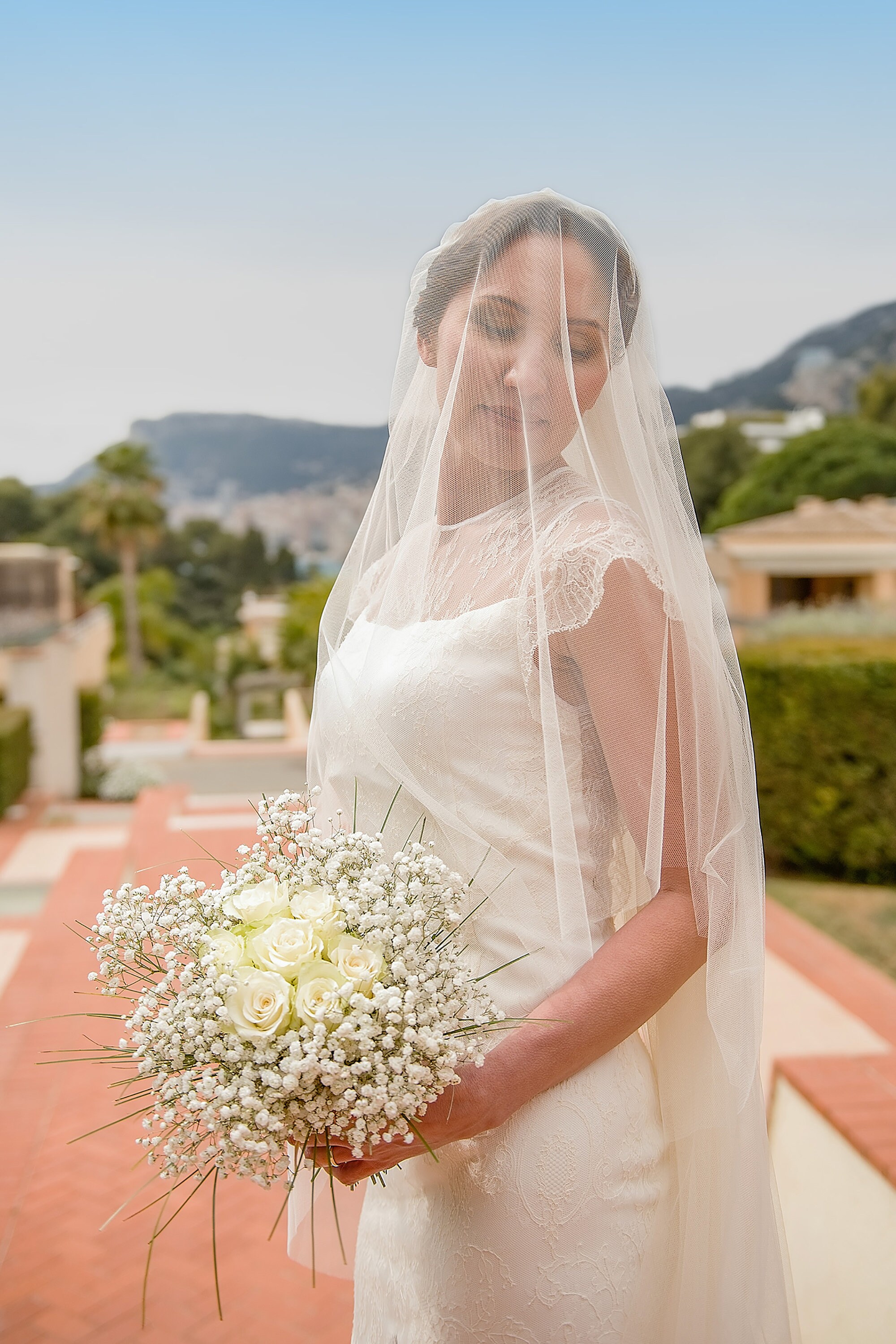 BRIDAL STOLE VEIL, Handmade Bridal Veil, Ivory Veil, Wedding Stole ...