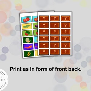 Matching Card Game for Kids Printable Flash Cards Printable Activities ...
