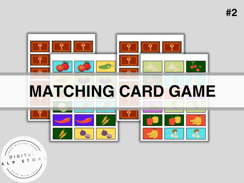 Matching Card Game for Kids Printable Flash Cards Printable Activities ...