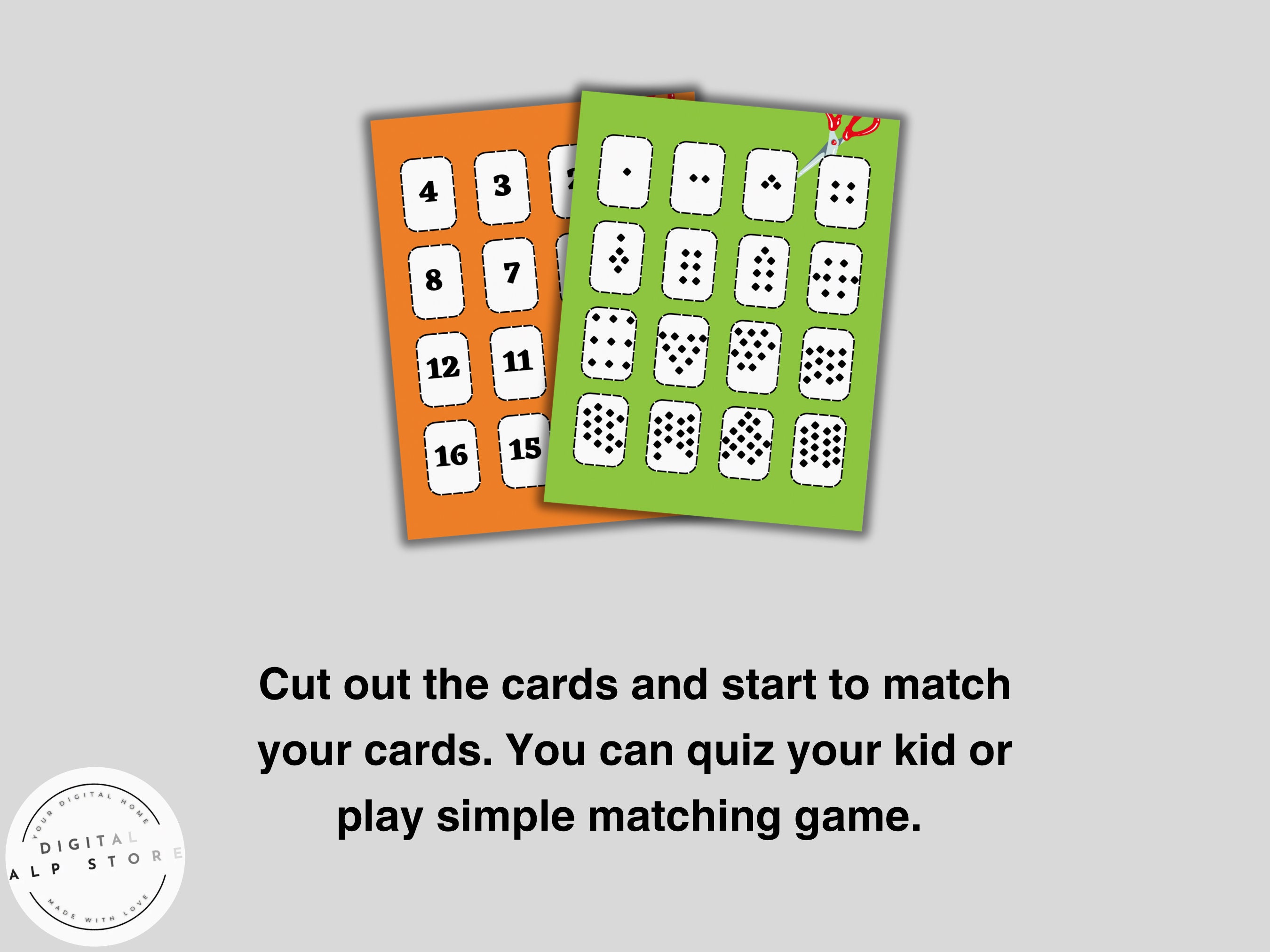 Matching Card Game for Kids Preschool Math Worksheet Childrens Coloring ...