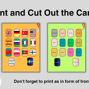 Country Capital Card Game for Kids Flag Printable Flashcards - Etsy