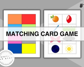 Matching Card Game for Kids Printable Flash Cards Printable Activities ...