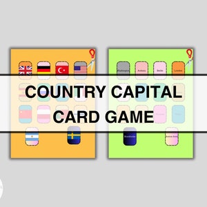 Country Capital Card Game for Kids Flag Printable Flashcards - Etsy