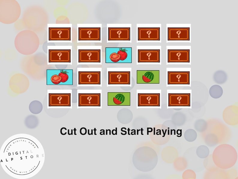 Matching Card Game for Kids Printable Flash Cards Printable Activities ...