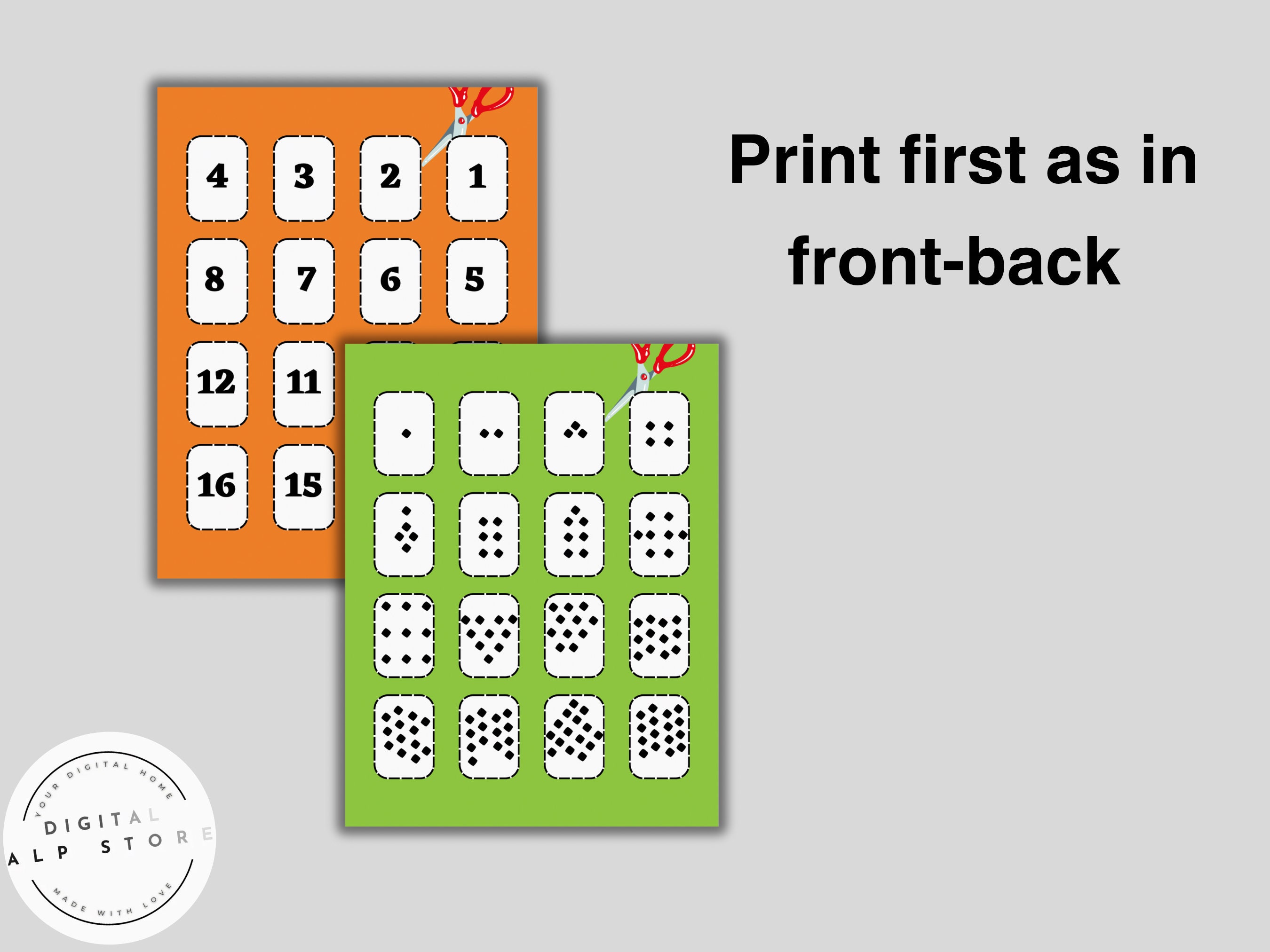 Matching Card Game for Kids Preschool Math Worksheet Childrens Coloring ...