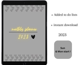 2023 Digital Monthly Planner - Etsy