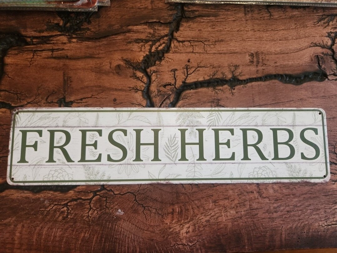 Vintage Garden Sign " Fresh Herbs" Metal 12x8 Sign - Etsy